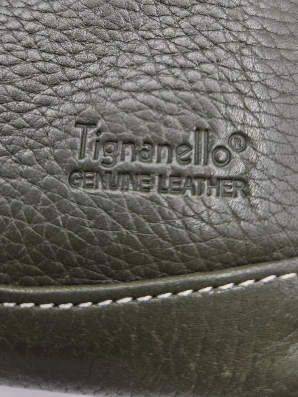 Tignanello | Bags | Tignanello Dark Olive Soft Pebbled Leather Zip ...